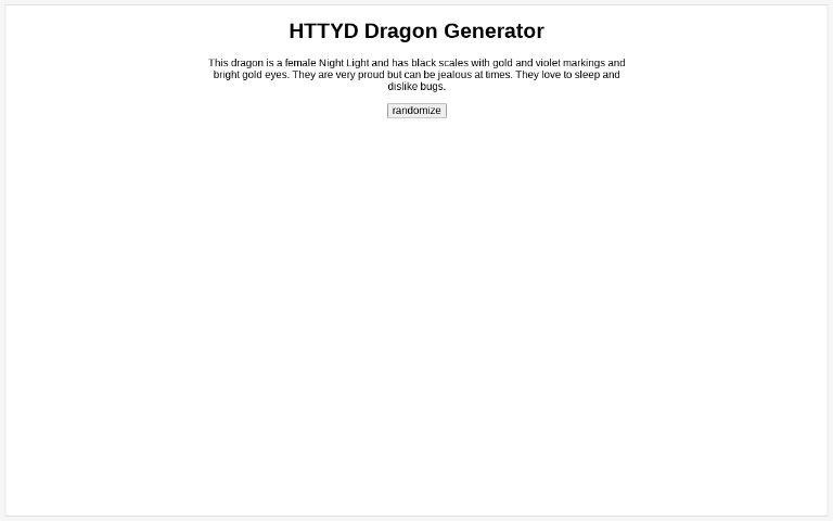 HTTYD Dragon Generator