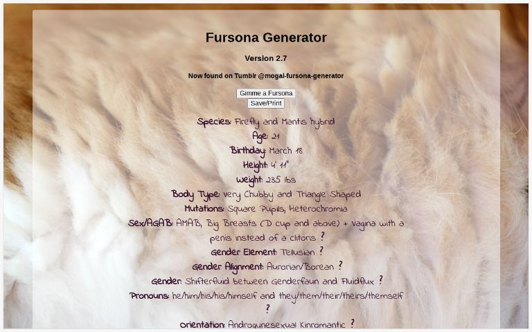 Fursona Generator