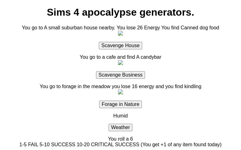 Sims 4 apocalypse generators.