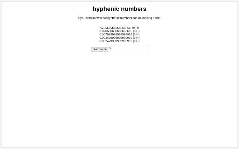 hyphenic numbers ― Perchance Generator