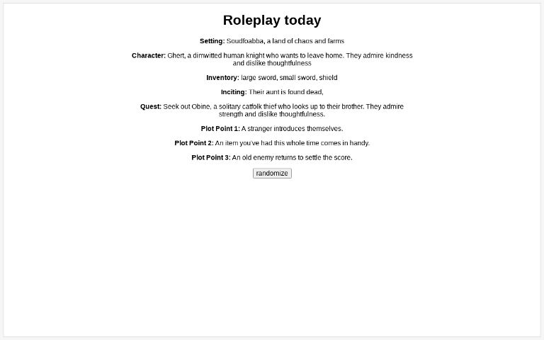 Roleplay today