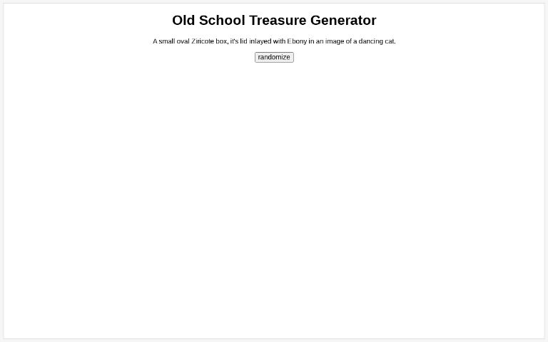 Old School Treasure Generator