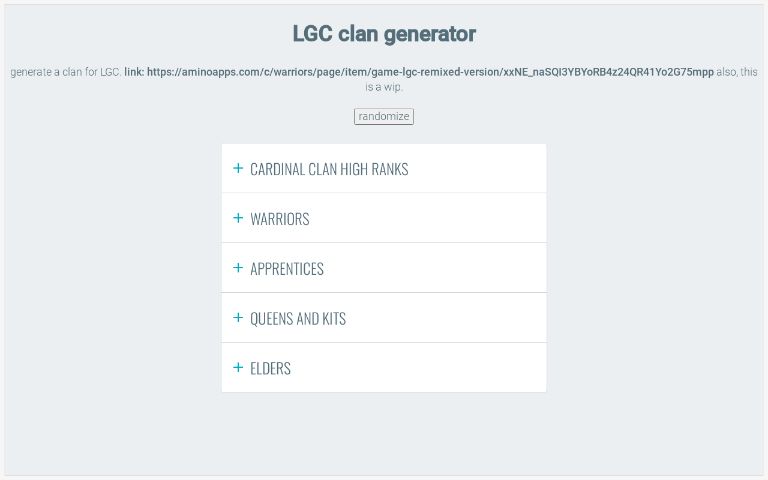 LGC clan generator