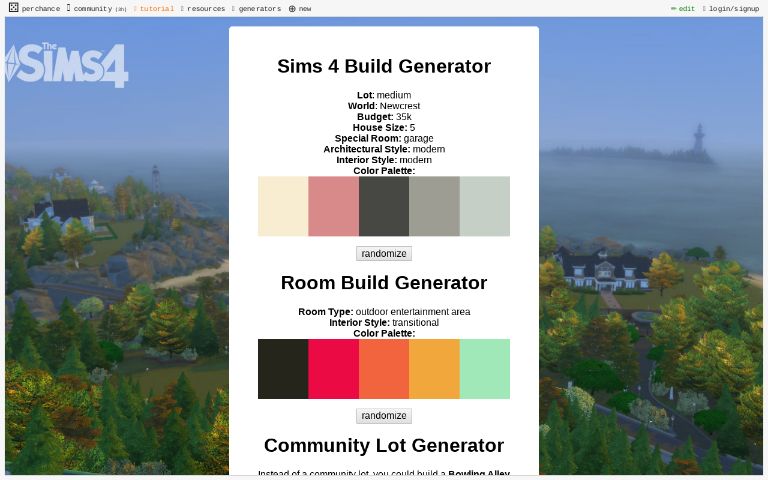 Sims 4 Build Generator