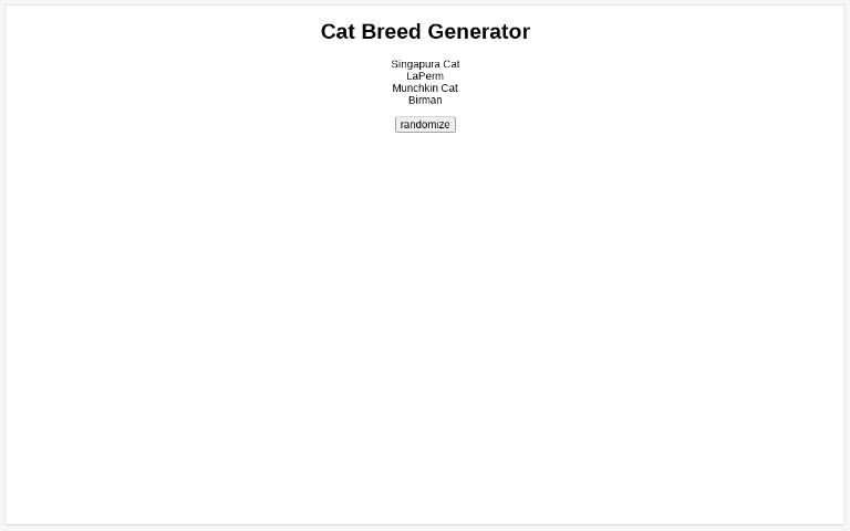 Cat Breed Generator