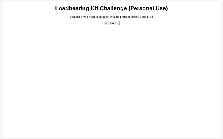 Loadbearing Kit Challenge (Personal Use) ― Perchance Generator