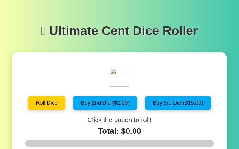 🎲 Ultimate Cent Dice Roller ― Perchance Generator