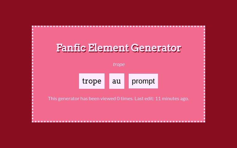 Fanfic Element Generator