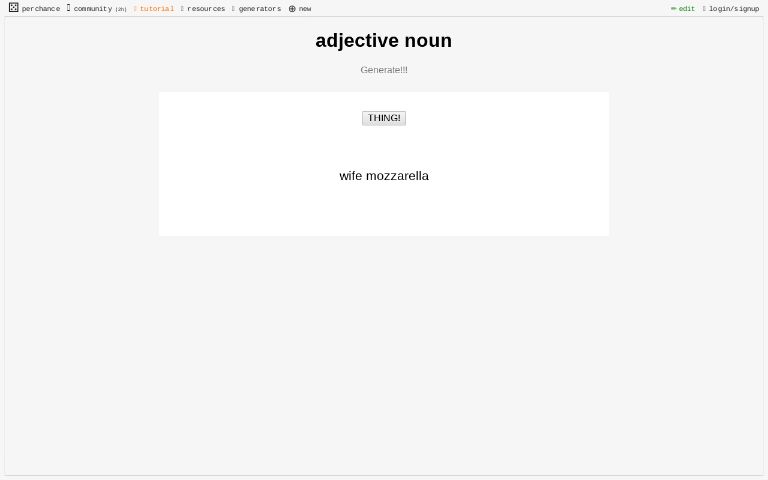 adjective noun ― Perchance Generator