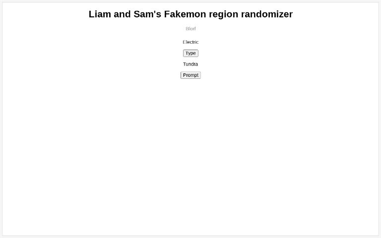 Liam and Sam's Fakemon region randomizer ― Perchance Generator