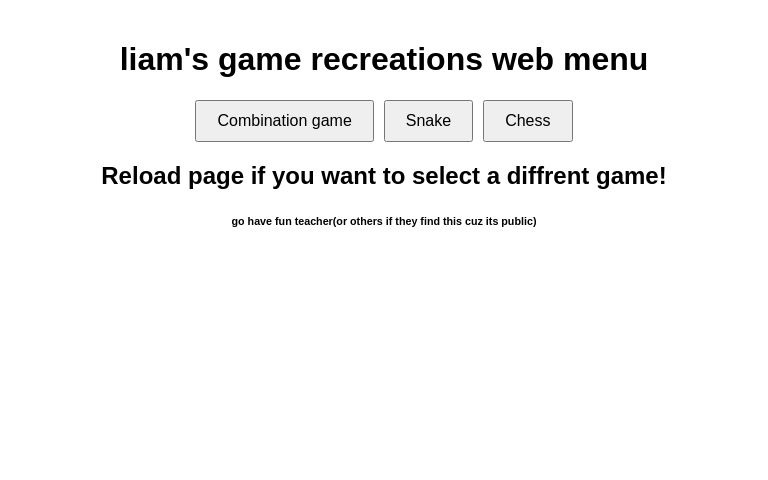 liam's game recreations web menu ― Perchance Generator