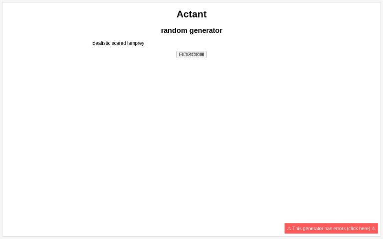 Actant ― Perchance Generator