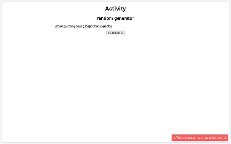 Activity ― Perchance Generator