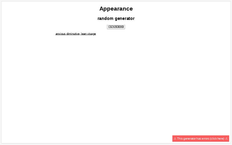 Appearance ― Perchance Generator