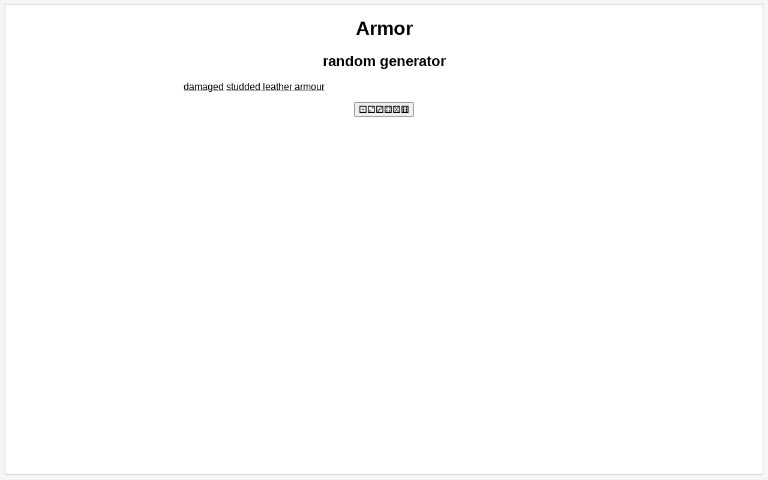 Armor ― Perchance Generator