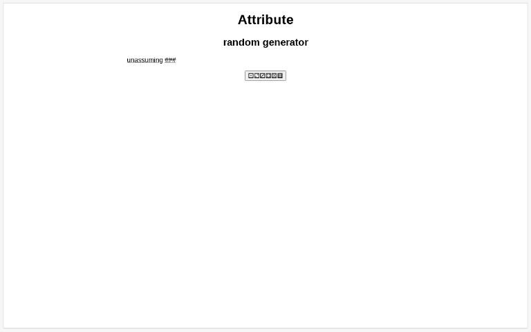 Attribute ― Perchance Generator
