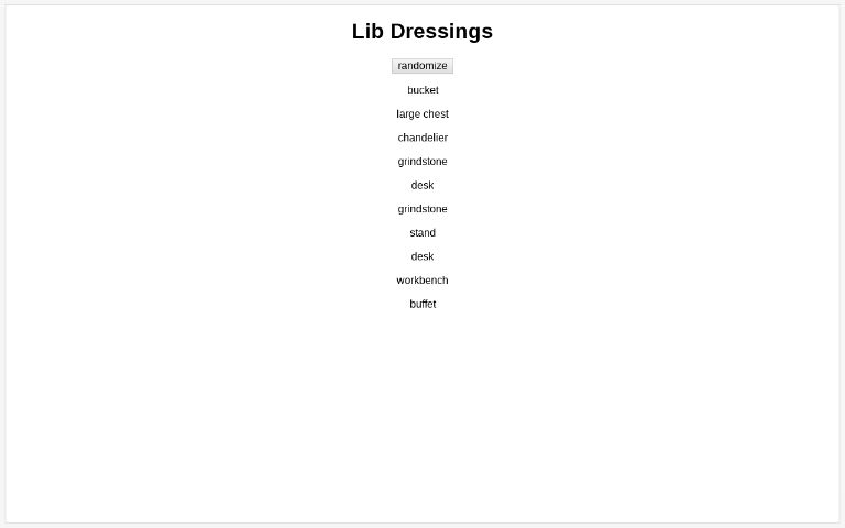 Lib Dressings ― Perchance Generator