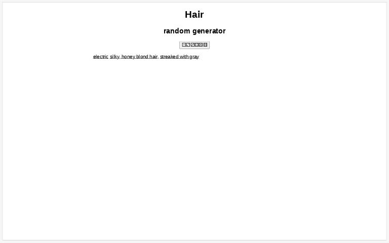 Hair ― Perchance Generator