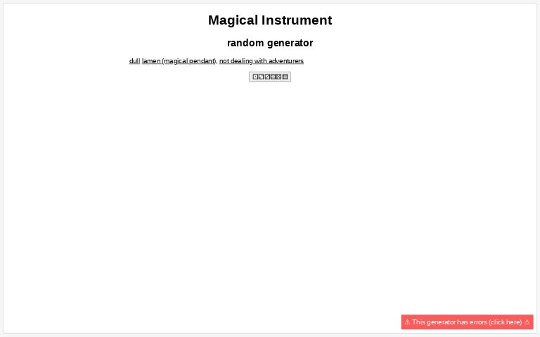 Magical Instrument ― Perchance Generator