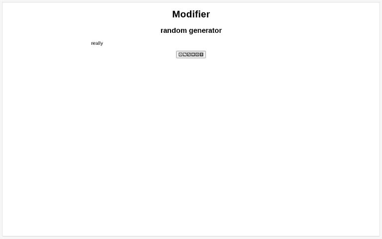 Modifier ― Perchance Generator