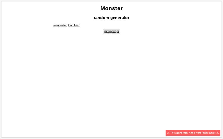 Monster ― Perchance Generator
