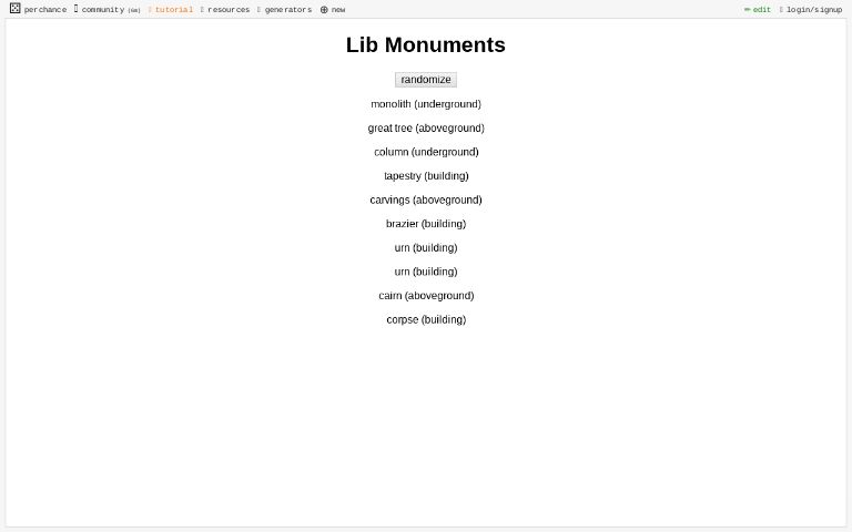 Lib Monuments ― Perchance Generator