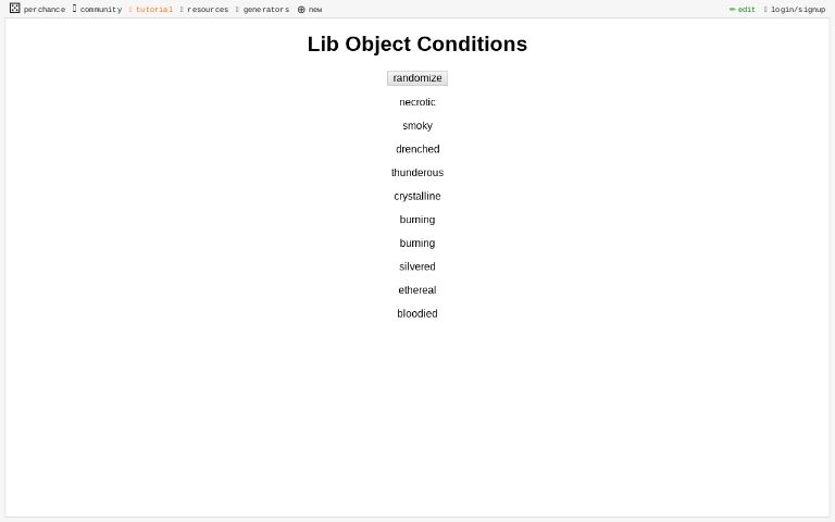 Lib Object Conditions ― Perchance Generator