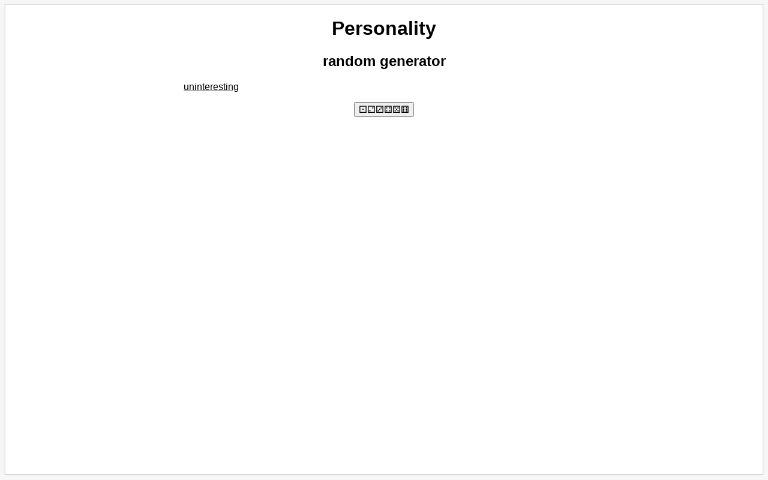 Personality ― Perchance Generator