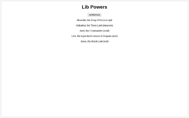 Lib Powers ― Perchance Generator