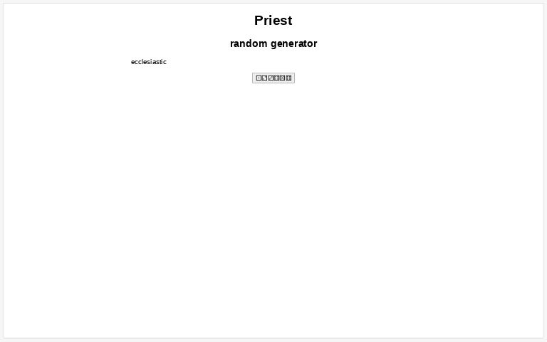 Priest ― Perchance Generator