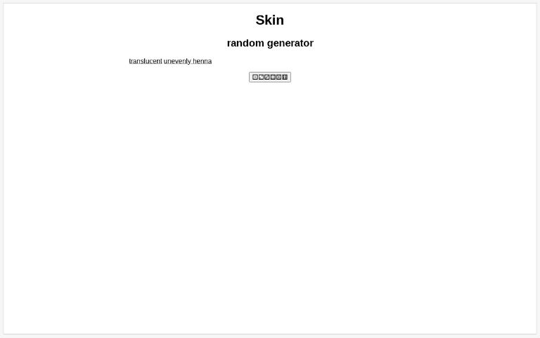 Skin ― Perchance Generator