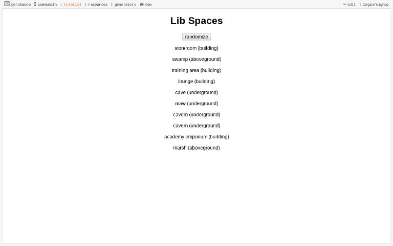 Lib Spaces ― Perchance Generator