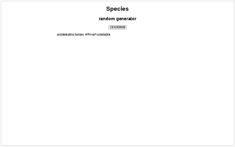 Species ― Perchance Generator