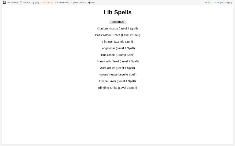 Lib Spells ― Perchance Generator