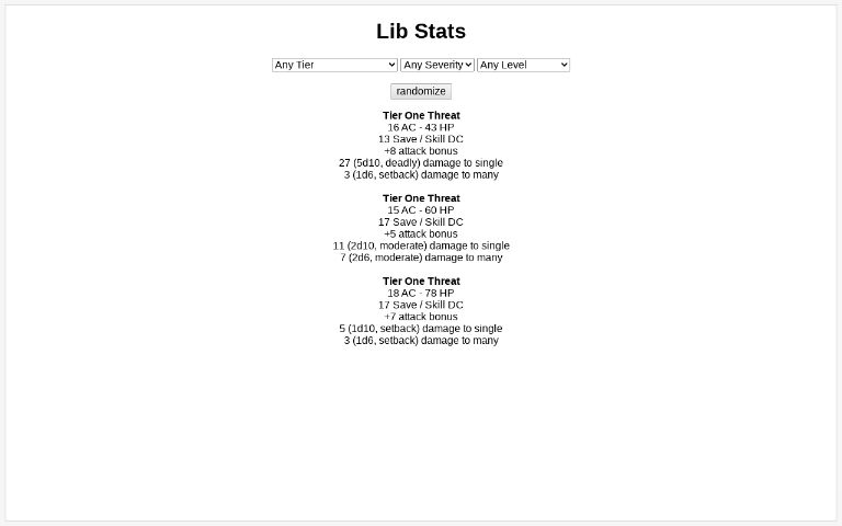 Lib Stats ― Perchance Generator