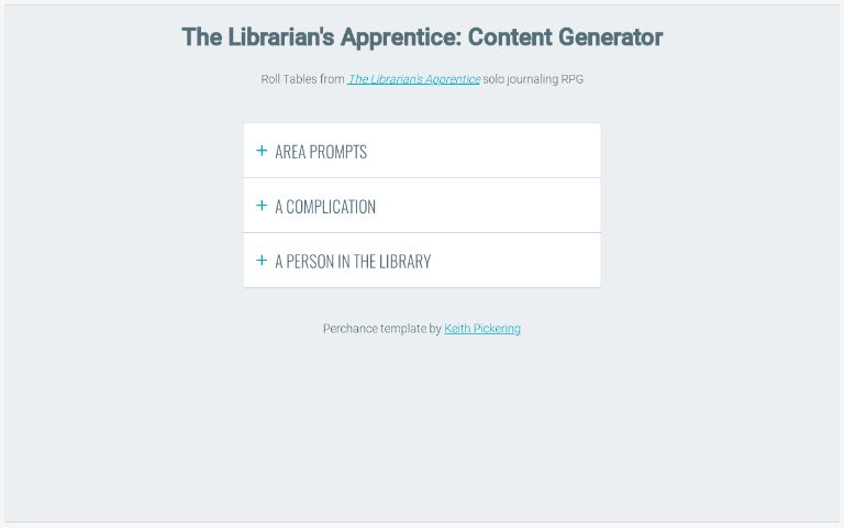 The Librarian's Apprentice: Content Generator