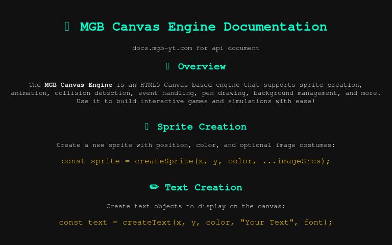 🎮 MGB Canvas Engine Documentation ― Perchance Generator