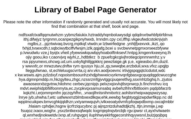 Library of Babel Page Generator