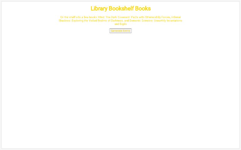 Library Bookshelf Books ― Perchance Generator