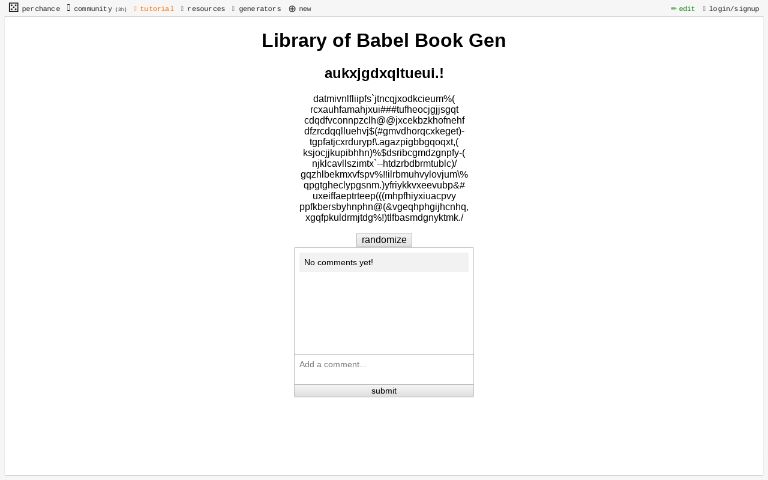 Library of Babel Book Gen