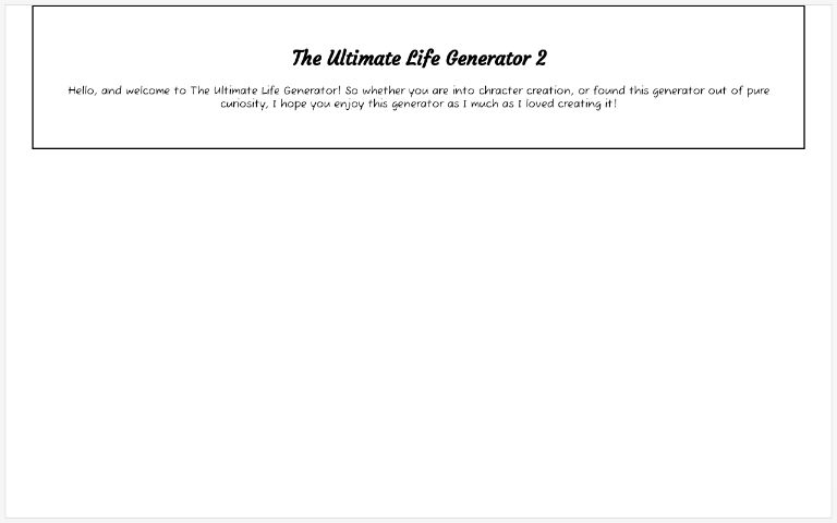 The Ultimate Life Generator 2