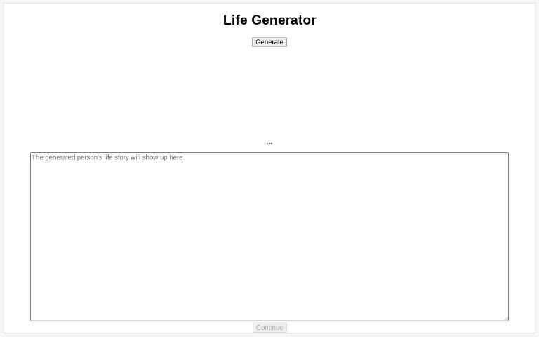 Life Simulator Generator