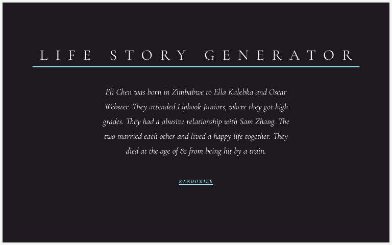 Life Story Generator