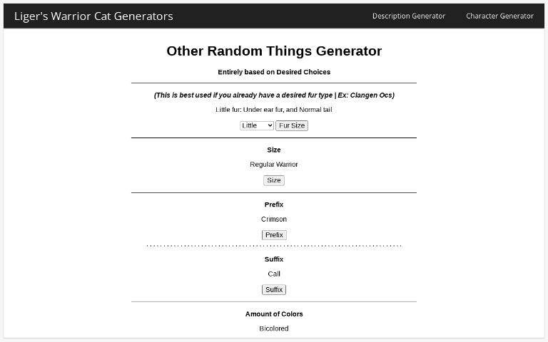 Liger's Other Random Things ― Perchance Generator