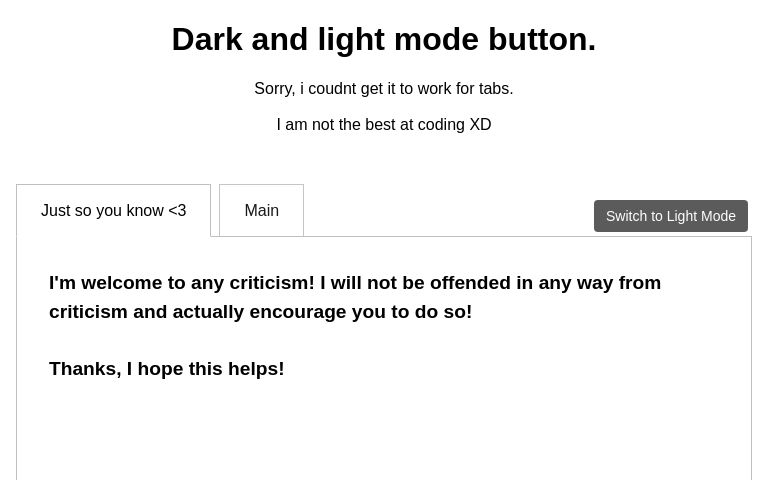 Dark and light mode button. ― Perchance Generator