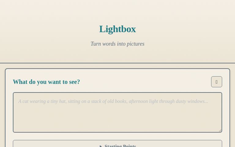 Lightbox ― Perchance Generator