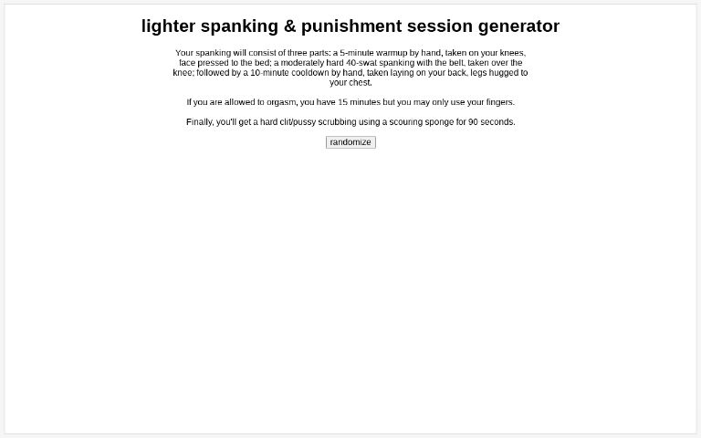 lighter spanking & punishment session generator