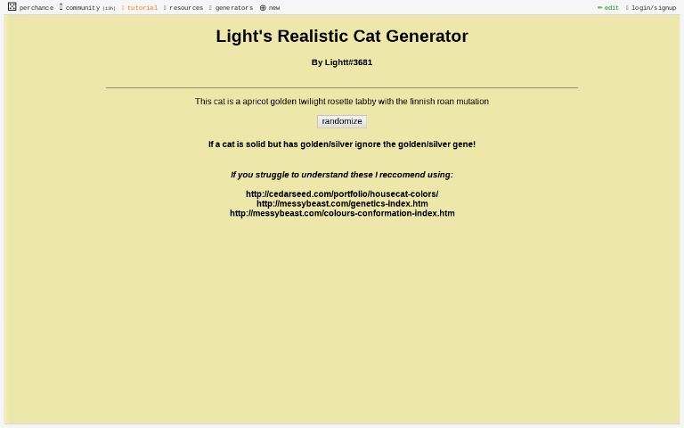 Light's Realistic Cat Generator