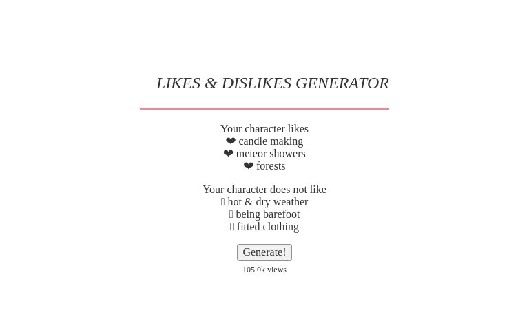 Likes & Dislikes Generator