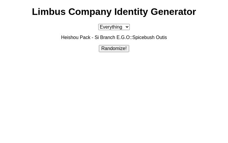 "Limbus Company Identity Generator"